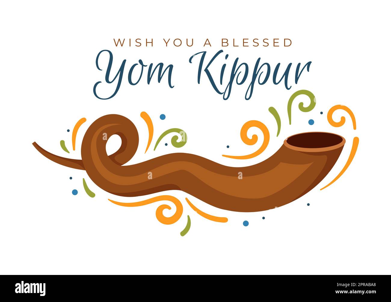 Yom Kippur Celebration Hand Drawn Cartoon Flat Illustration To Day Of