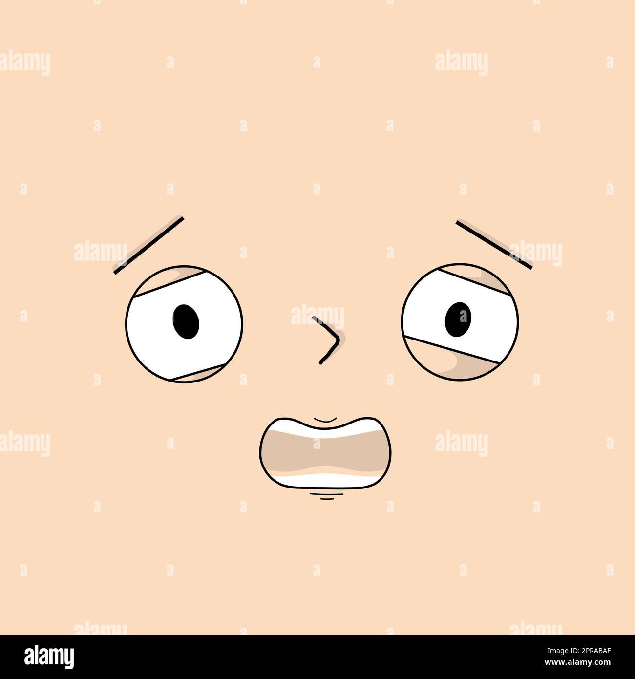 Confused, sad face with expressive emotions - Vector illustration Stock ...