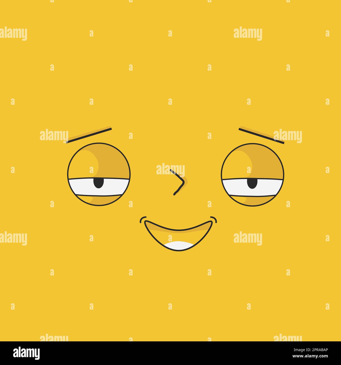Relaxed, serene face with expressive emotions - Vector illustration ...