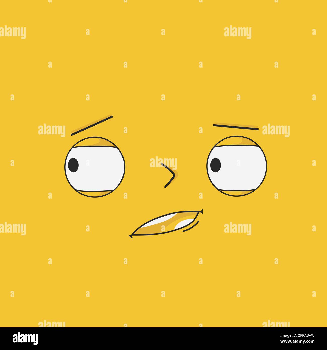 Confused, sad face with expressive emotions - Vector illustration Stock ...