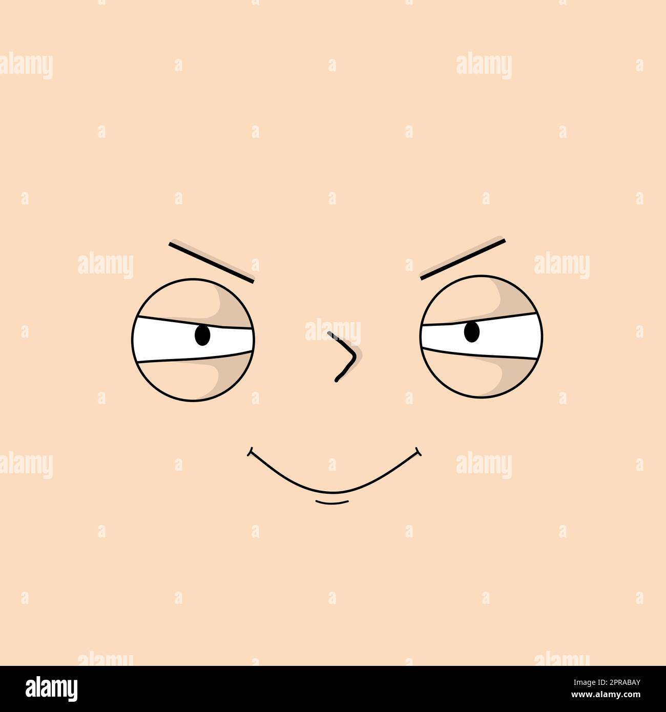 Angry, sullen face with expressive emotions - Vector illustration Stock ...
