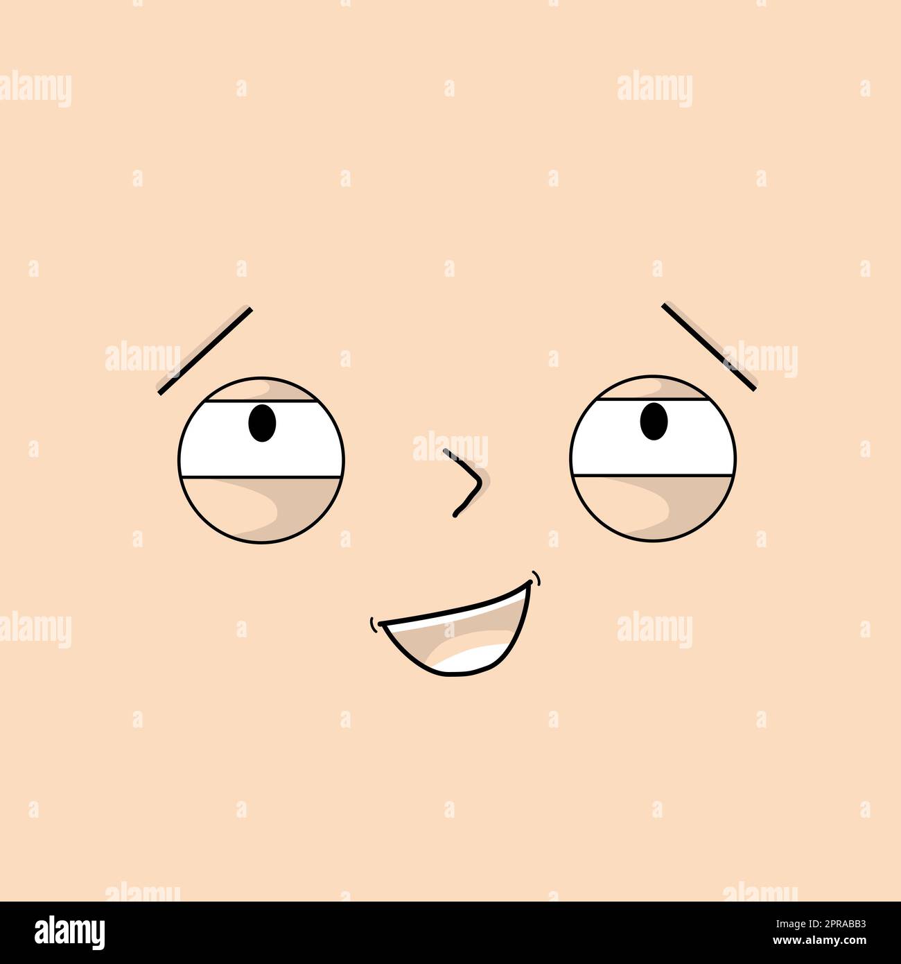 Pensive, sly face with expressive emotions - Vector illustration Stock ...