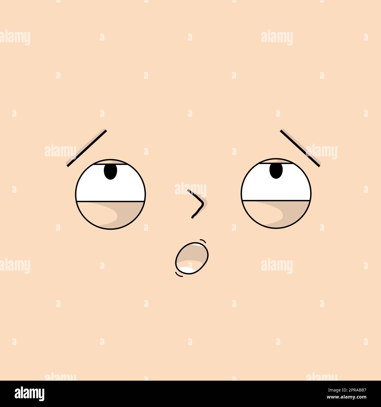 Confused, sad face with expressive emotions - Vector illustration Stock ...