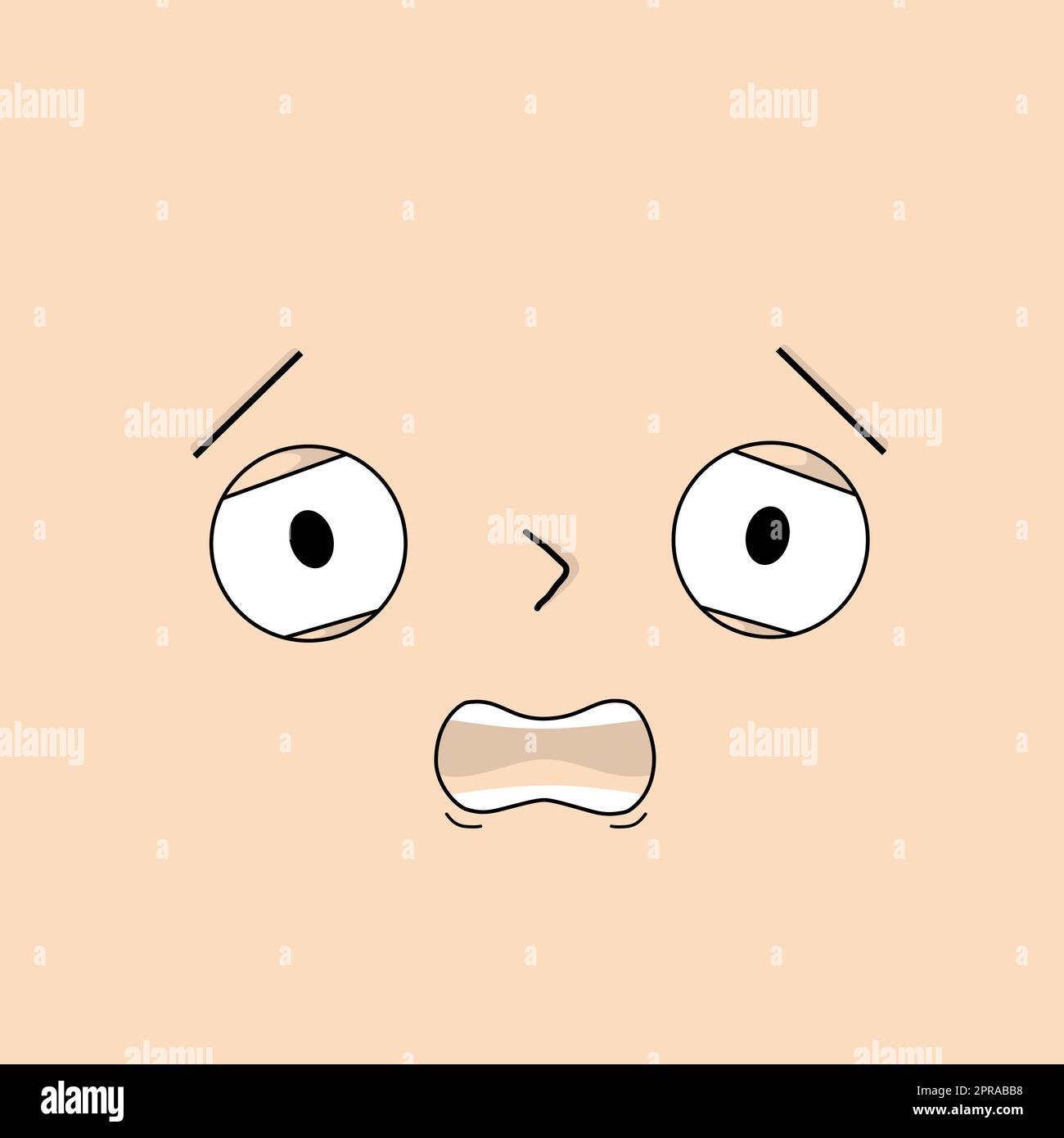 Confused, sad face with expressive emotions - Vector illustration Stock ...
