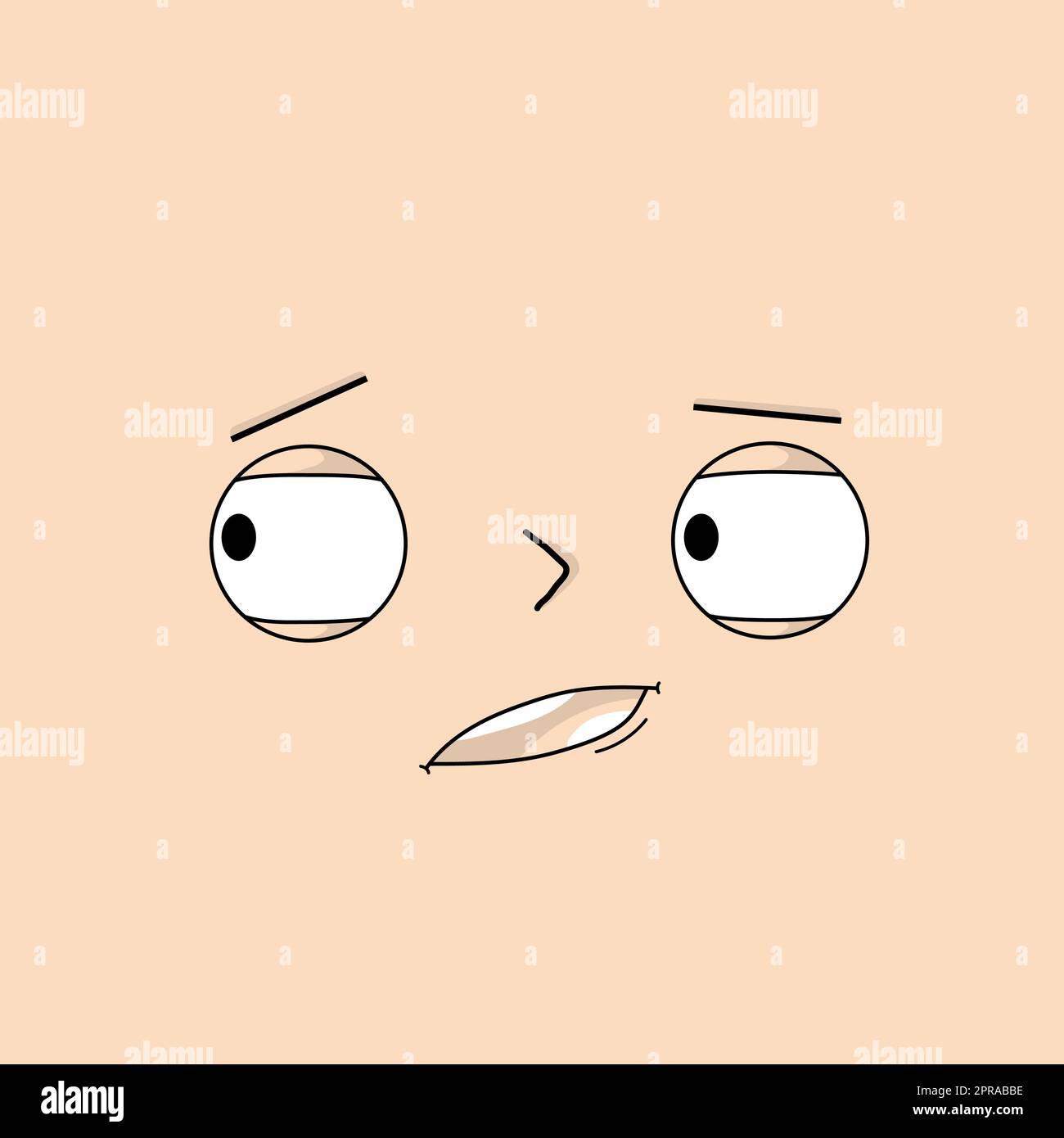 Confused, sad face with expressive emotions - Vector illustration Stock ...