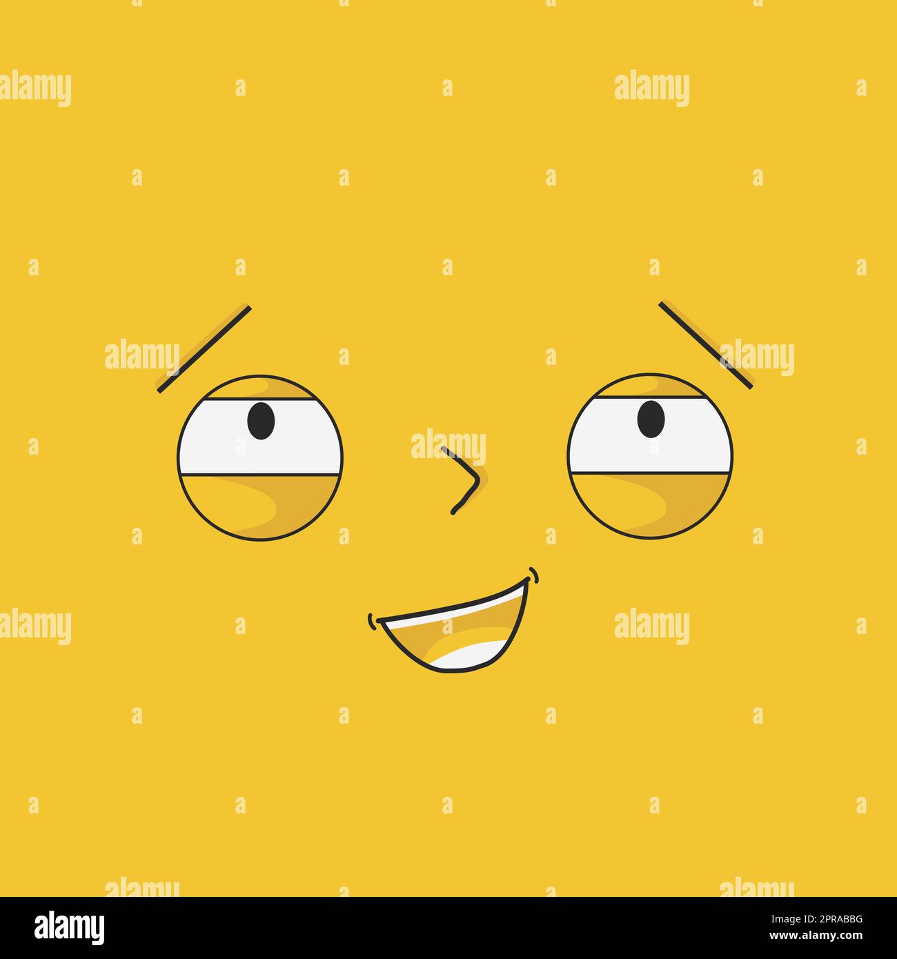 Pensive, sly face with expressive emotions - Vector illustration Stock ...