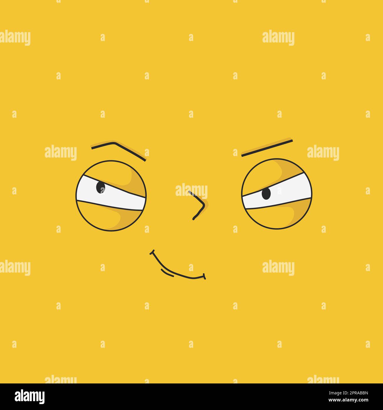 Pensive, sly face with expressive emotions - Vector illustration Stock ...