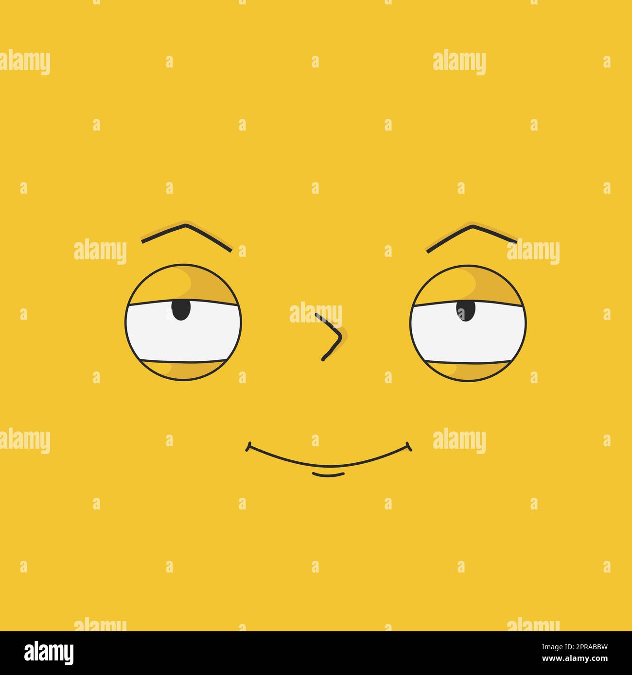 Pensive, sly face with expressive emotions - Vector illustration Stock ...