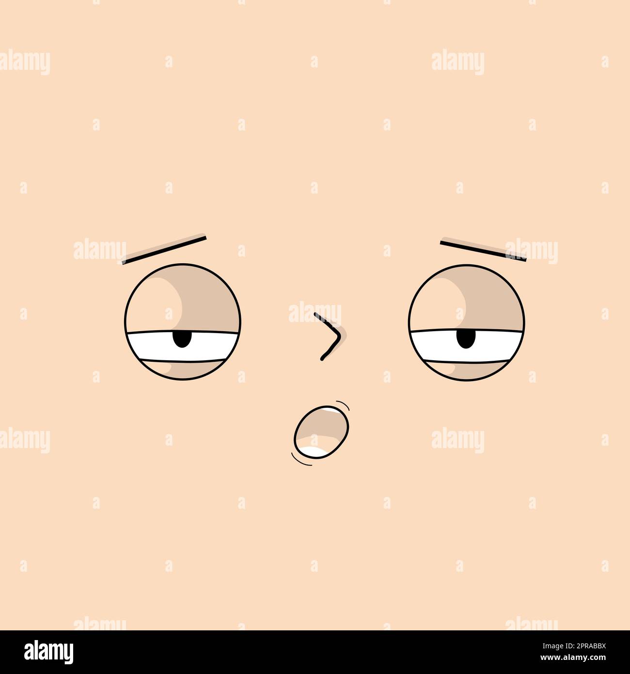 Relaxed, serene face with expressive emotions - Vector illustration ...