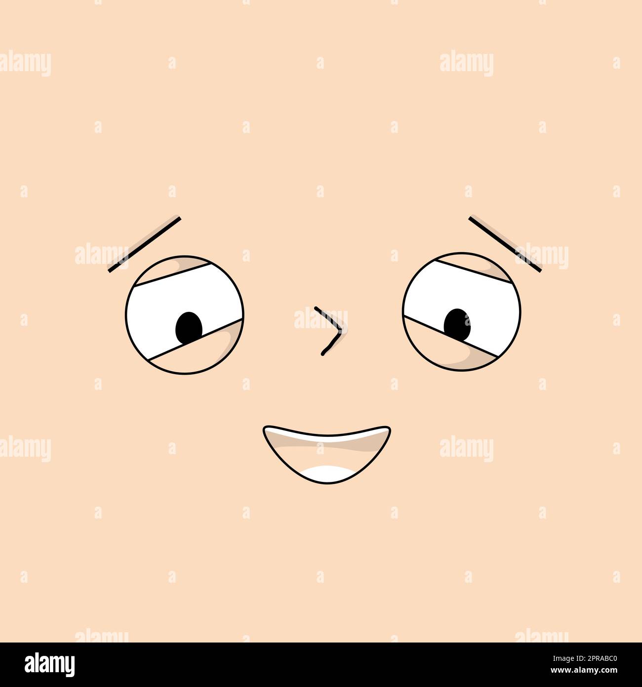 Confused, sad face with expressive emotions - Vector illustration Stock ...