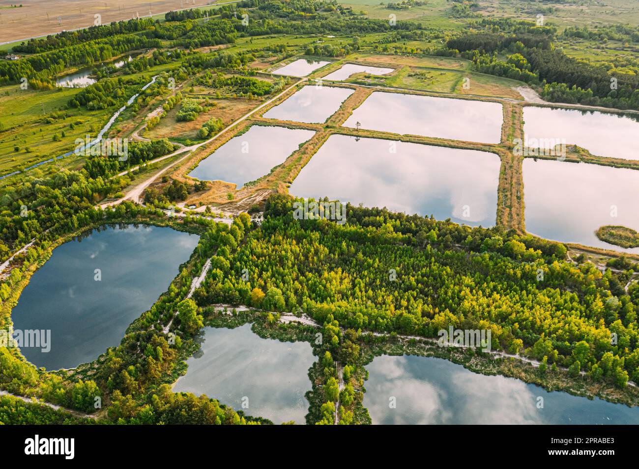 Aerial View Retention Basins, Wet Pond, Wet Detention Basin Or ...