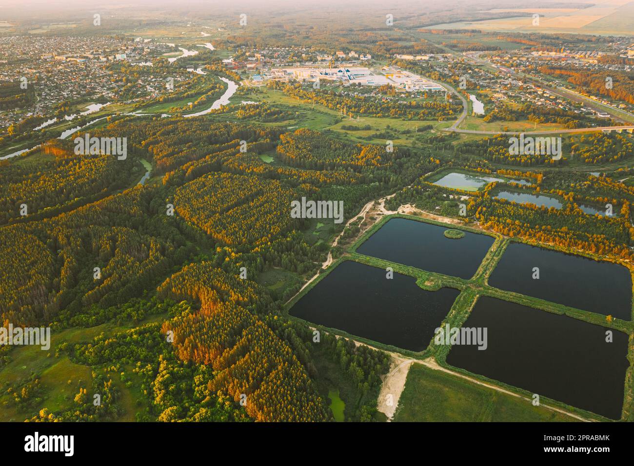 Aerial View Retention Basins, Wet Pond, Wet Detention Basin Or ...