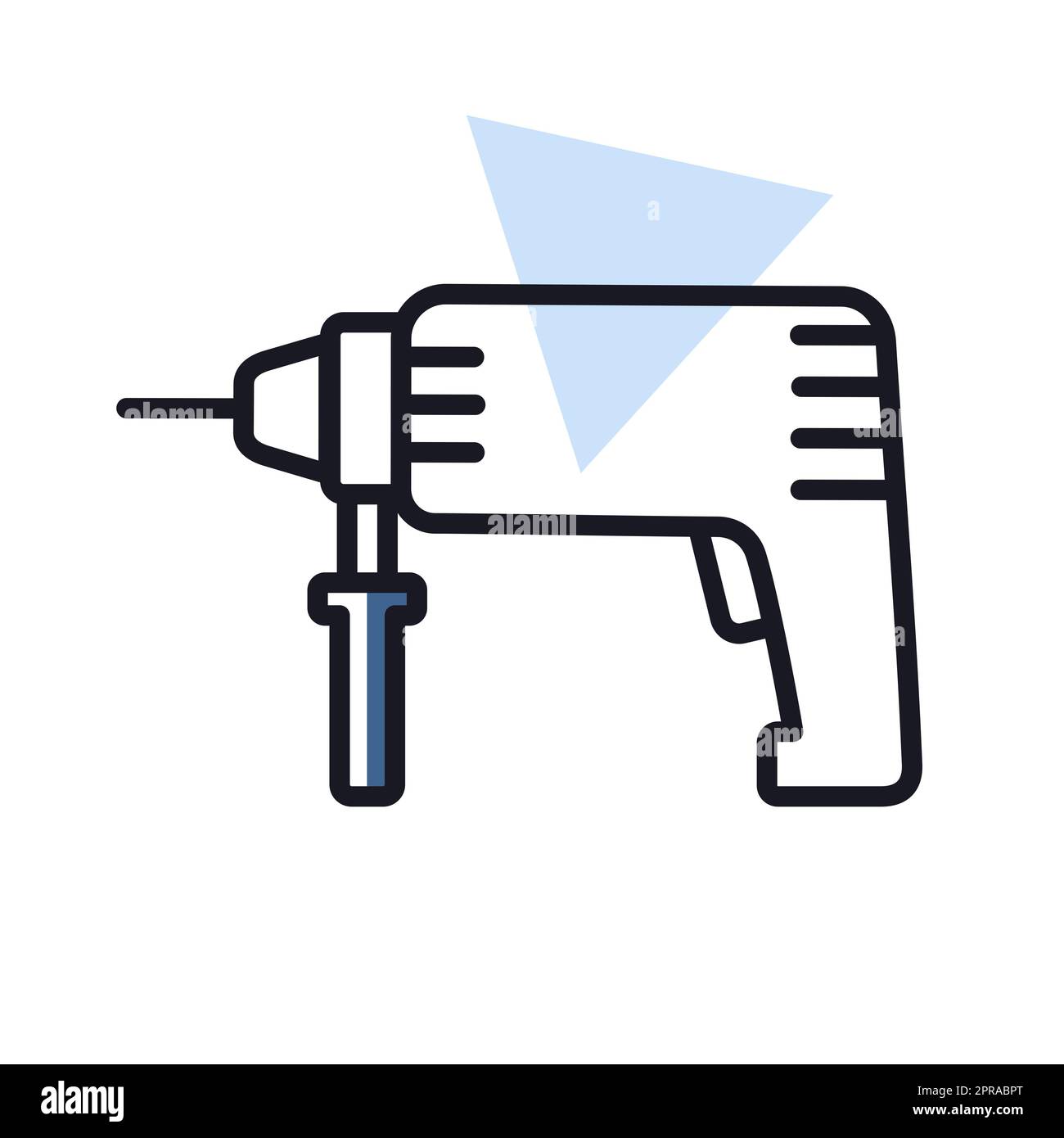 Electric hammer drill vector flat icon. Household electric instrument ...
