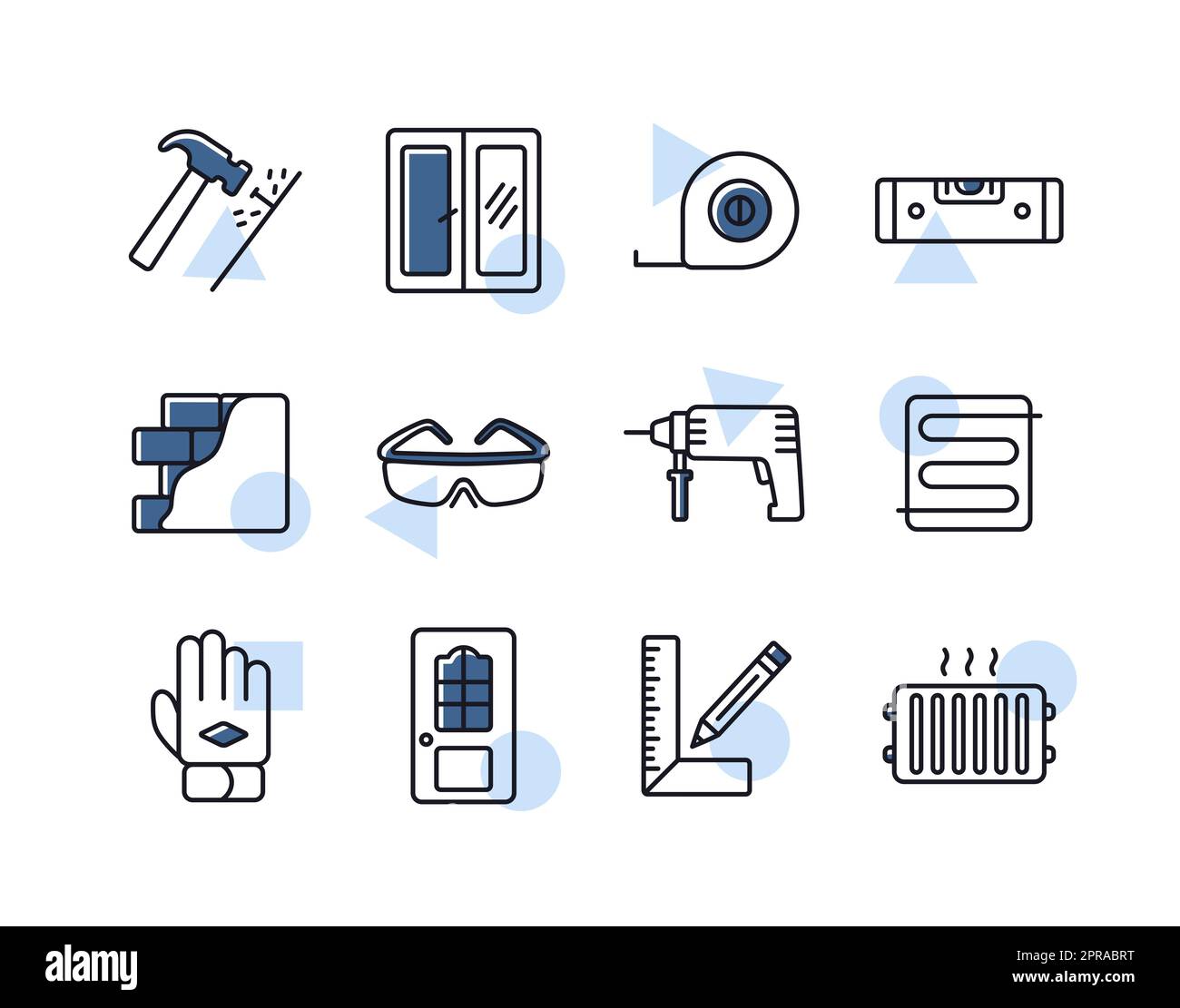 Set of building construction and home repair icons. Graph symbol for ...