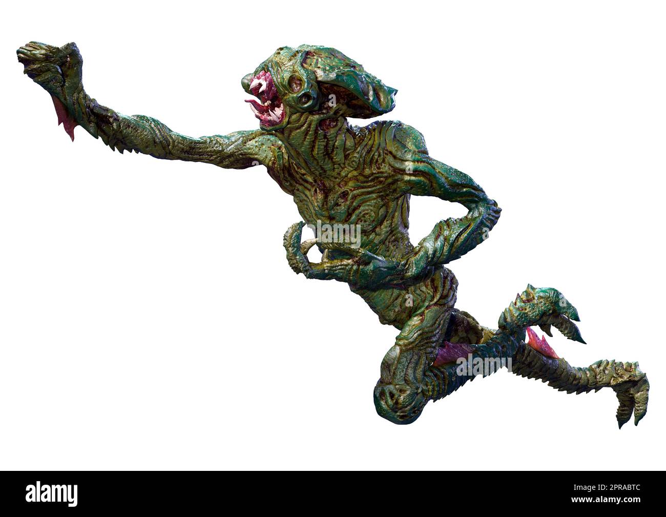 3D rendering of a green alien isolated on white background Stock Photo ...