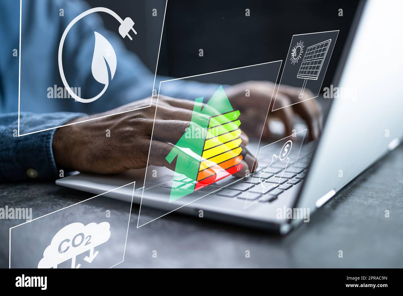 Energy Efficient House Building Rate Label Stock Photo - Alamy