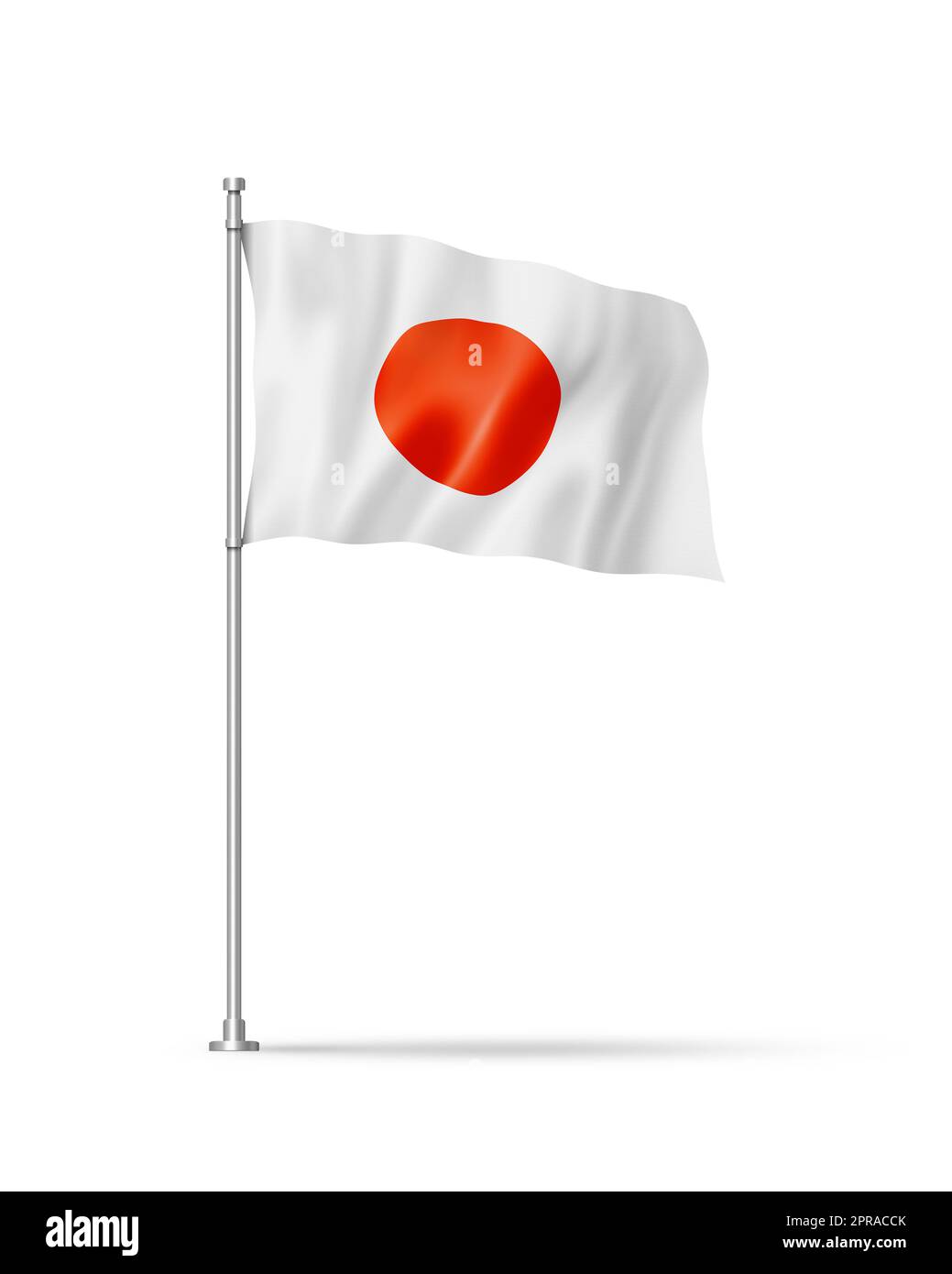 Japan flag, 3D illustration, isolated on white Stock Photo - Alamy