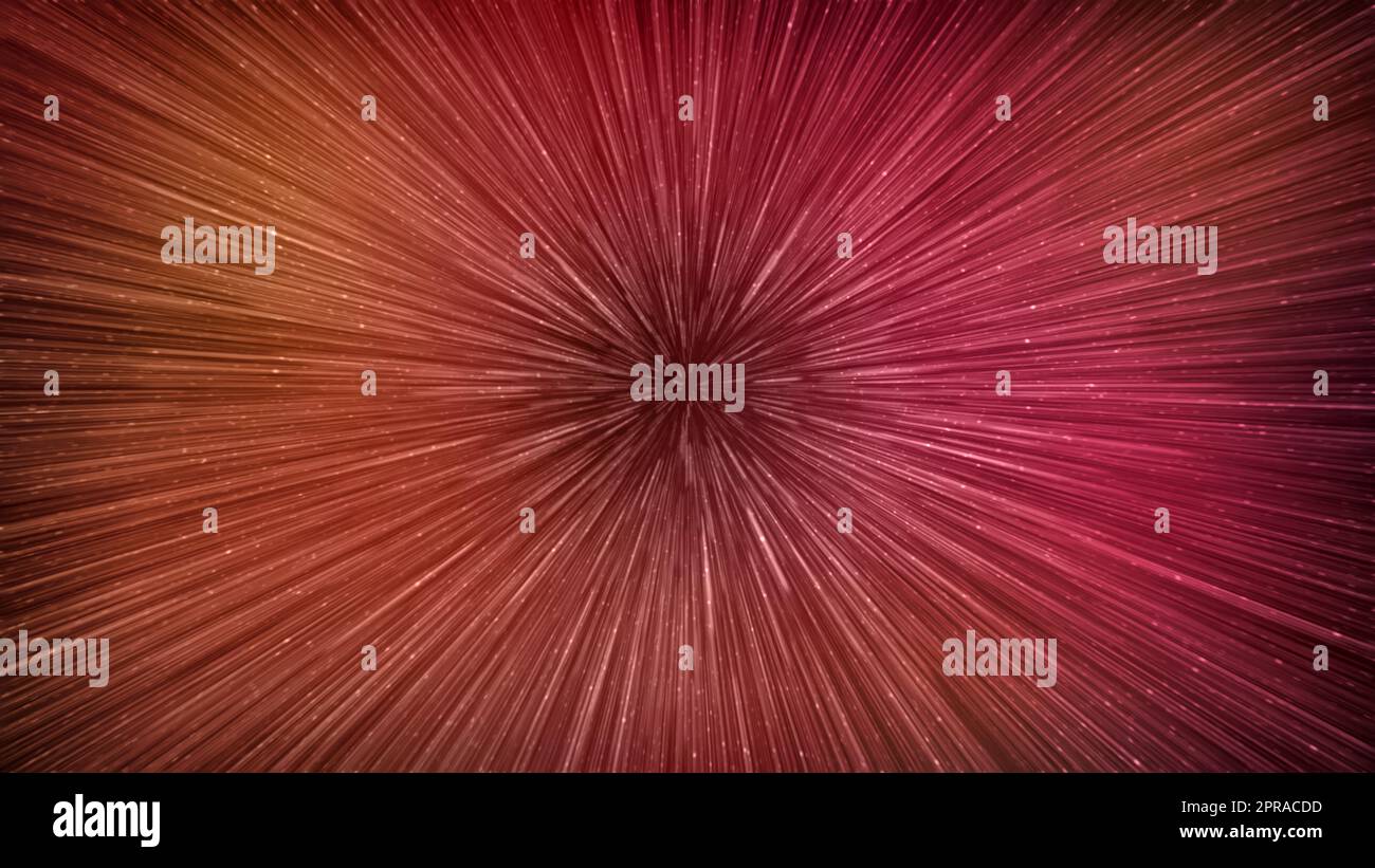 Hyperspace speed effect in night starry sky. Bright red galaxy ...