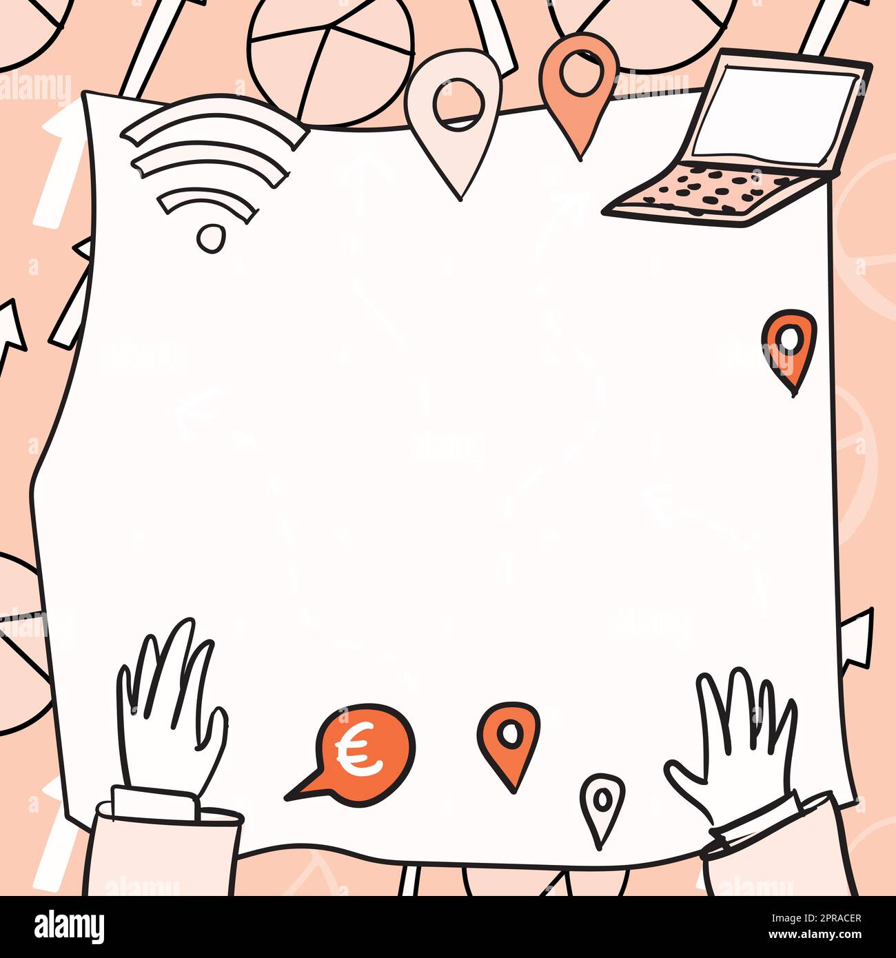 Hands On Blueprint With Routes, Ways And Navigation Marks With Internet ...