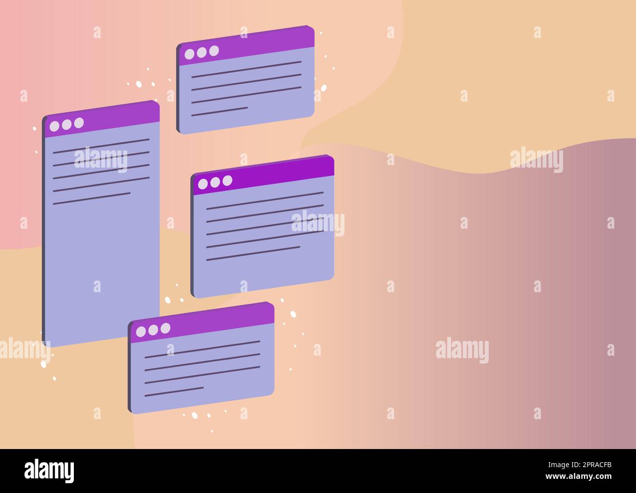 Chat tabs symbolizing successful online communication colleagues achieving teamwork. Text charts ...