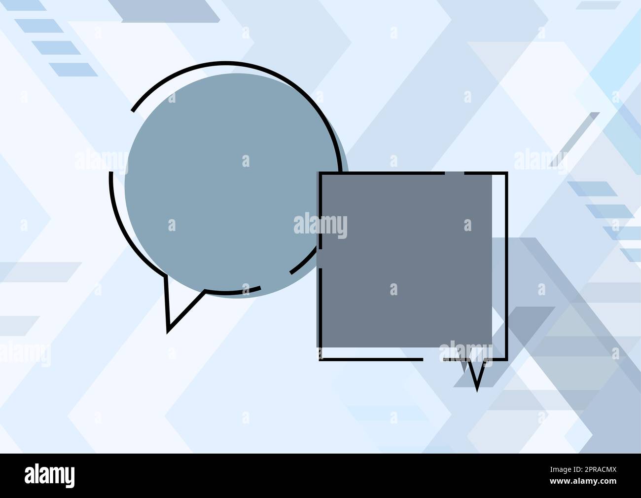 Circular And Square Thought Bubbles Showing Social Media Messaging ...