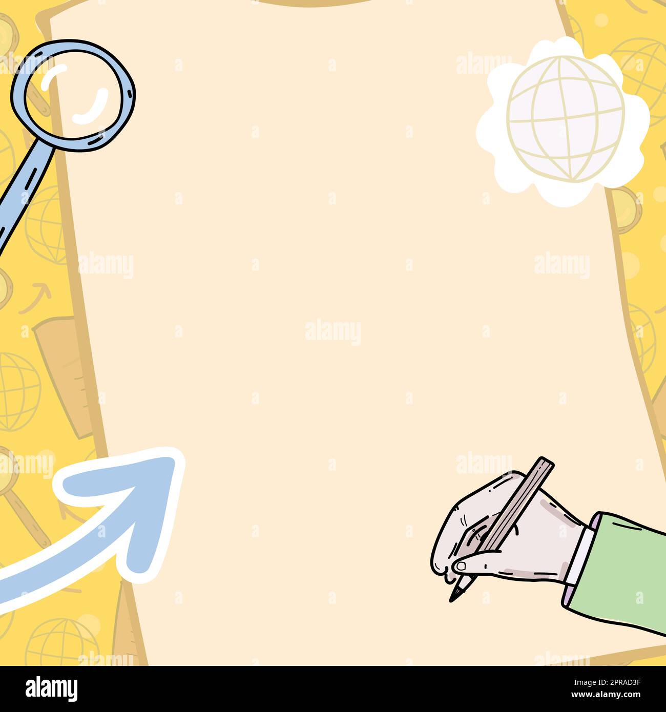 Handwriting On A Blank Sheet With Magnifying Lens, Upward Arrows And ...