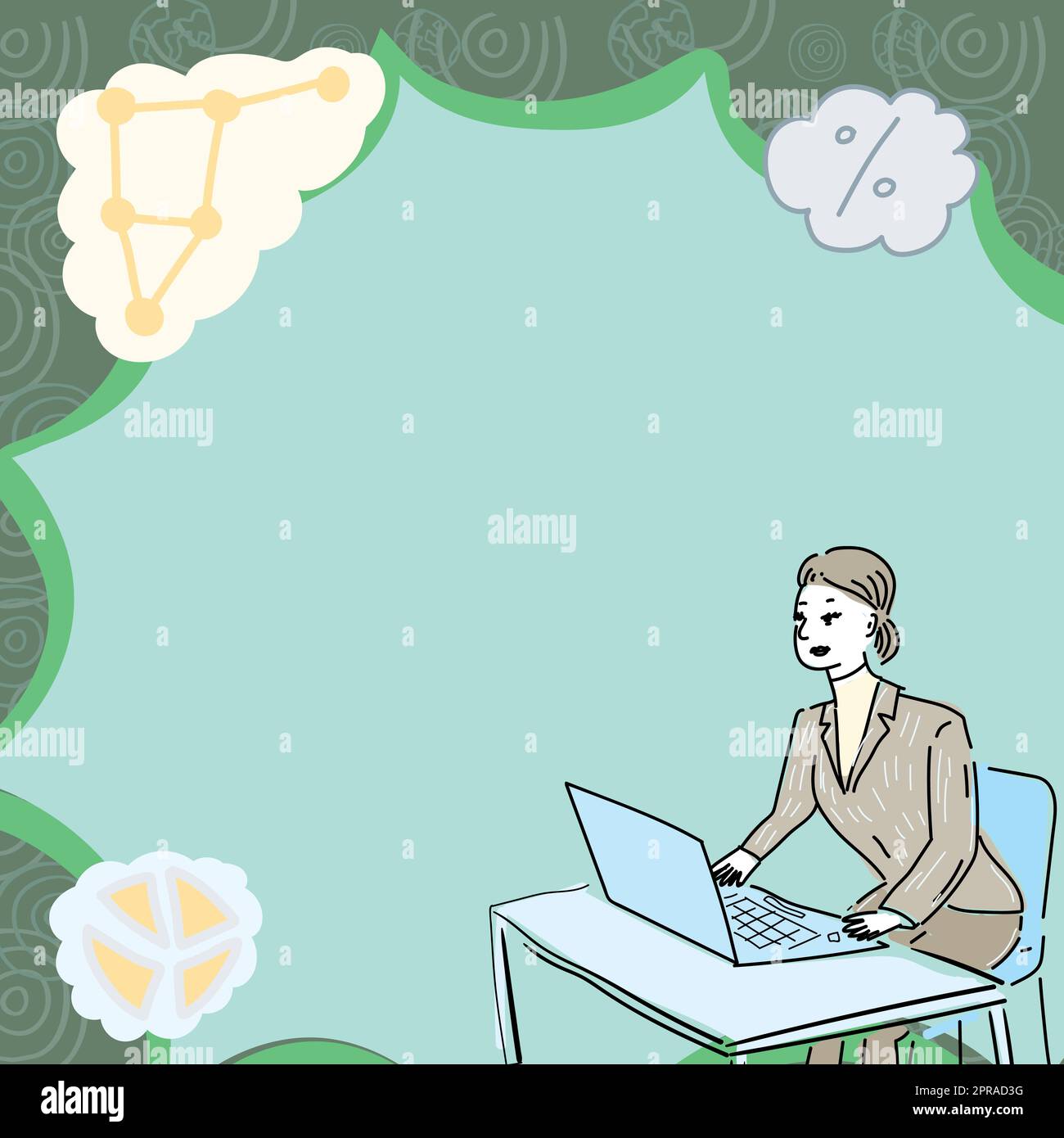 Business Coach Sitting At Desk Working And Presenting Financial ...