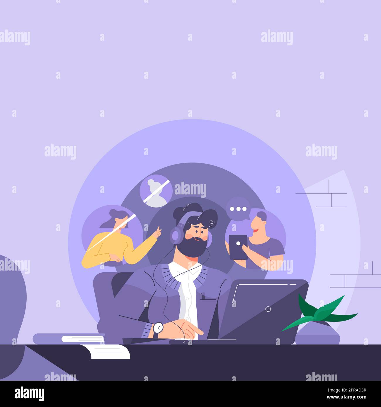 Colleagues Using Technology Having Online Meeting Discussing Future ...