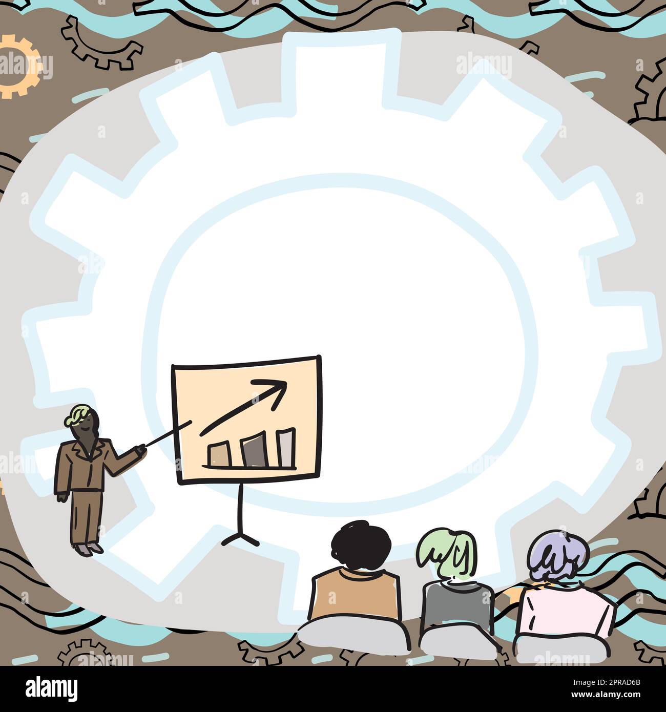 Team Members Looking At Whiteboard Representing New Solutions For Sale ...