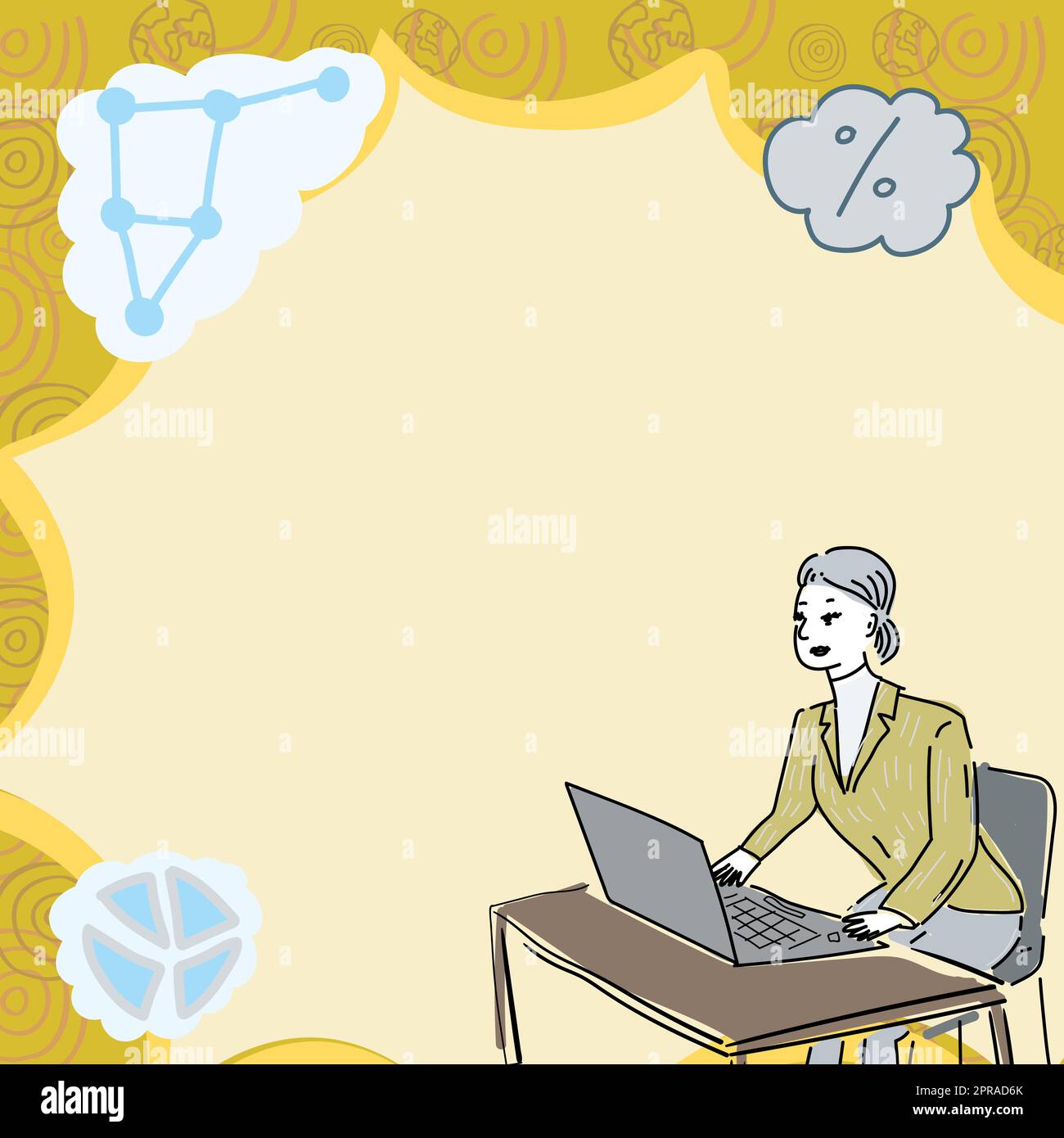 Business Coach Sitting At Desk Working And Presenting Financial ...