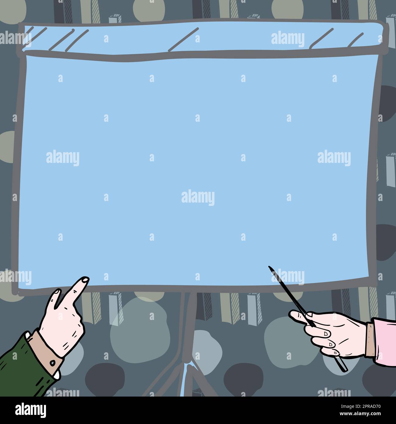 Businessman Pointing Finger Empty Presentation Board Representing ...