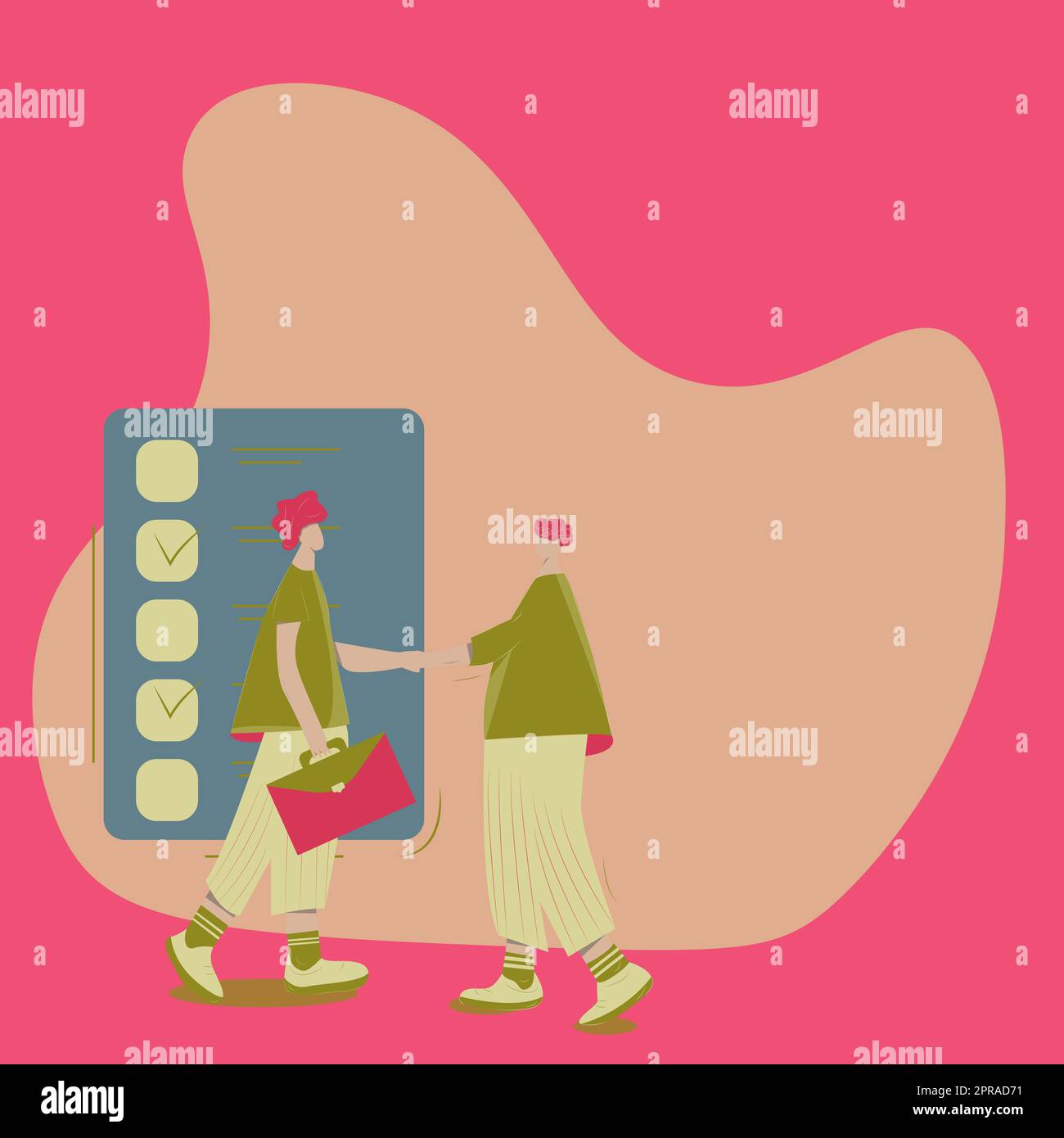 Two Men Drawing With Paper Background Shake Hands Presenting Agreement ...