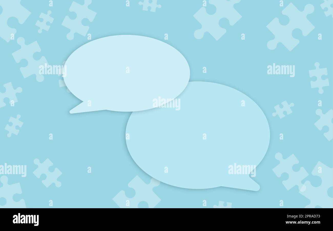 Blank Oval Thought Bubbles With Jigsaw Pieces Over Colorful Background ...