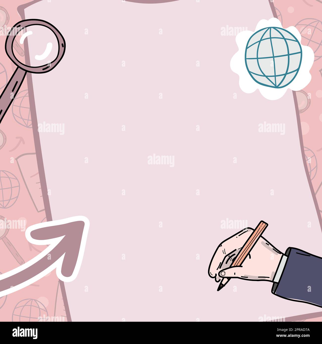 Handwriting On A Blank Sheet With Magnifying Lens, Upward Arrows And ...