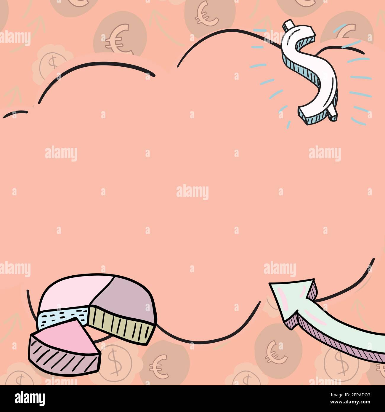 Illustration Pop-Up Cloud With Dollar Sign, Graphics And Arrows. Cash ...