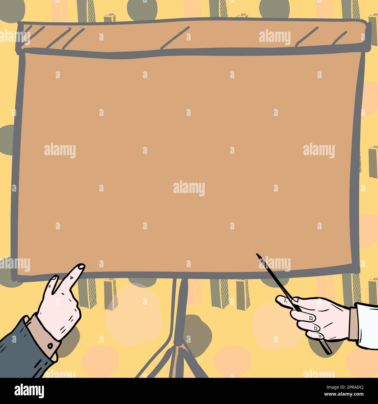 Businessman Pointing Finger Empty Presentation Board Representing ...