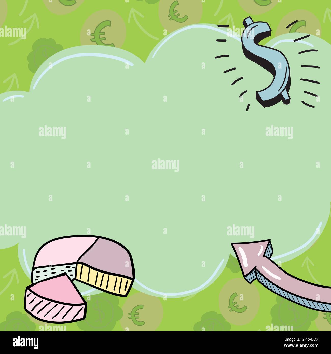 Illustration Pop-Up Cloud With Dollar Sign, Graphics And Arrows. Cash ...