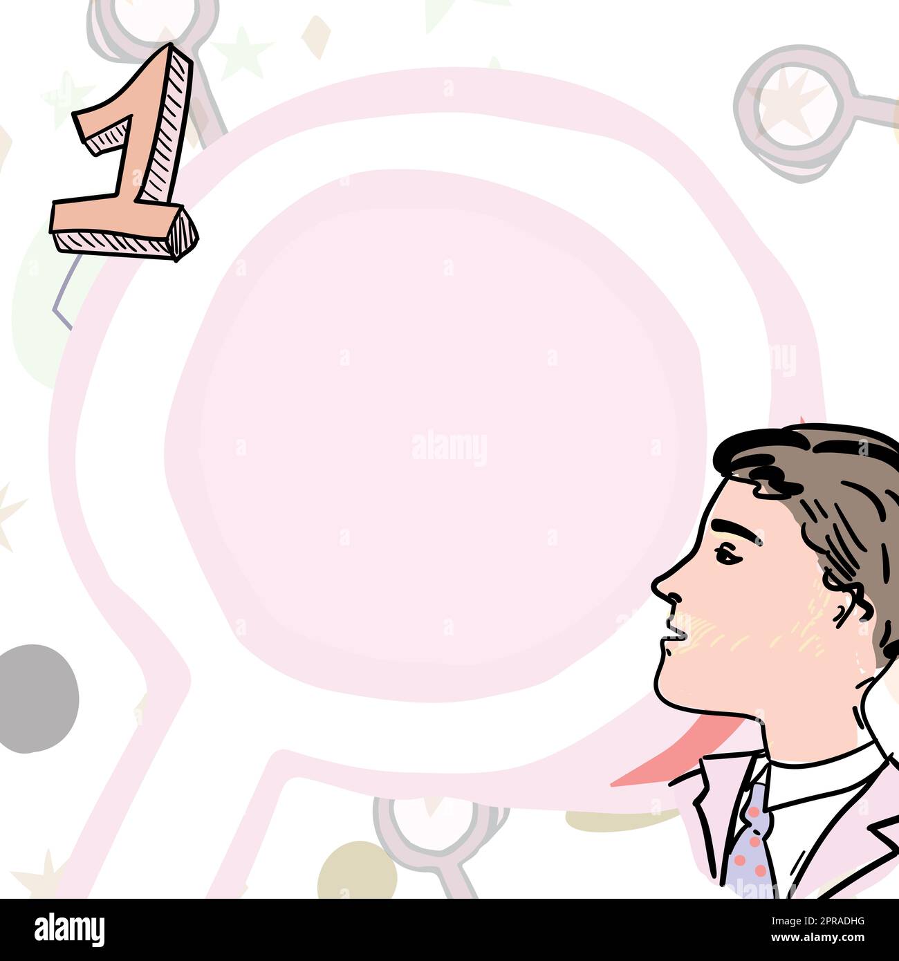 Man Looking At 1 Number Brainstorming New Solutions. Abstract Focusing ... Man Looking At 1 Number Brainstorming New Solutions. Abstract Focusing ...
