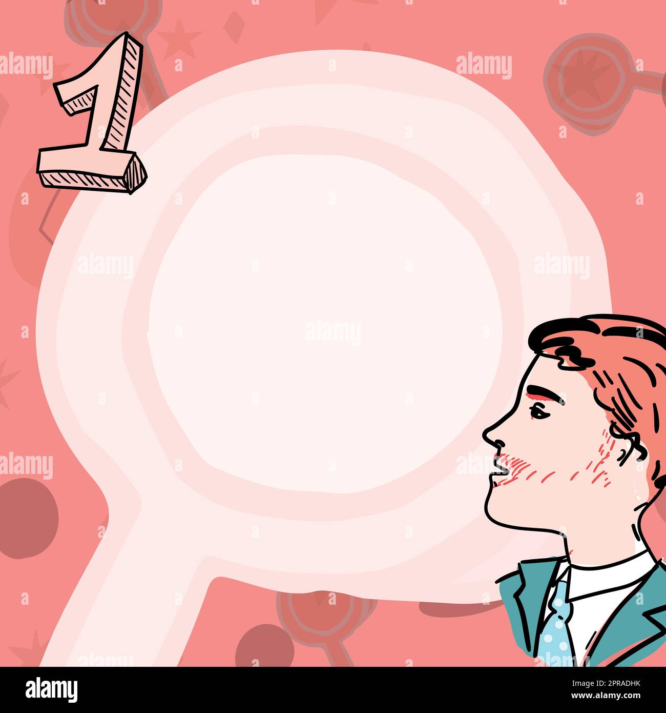 Man Looking At 1 Number Brainstorming New Solutions Abstract Focusing