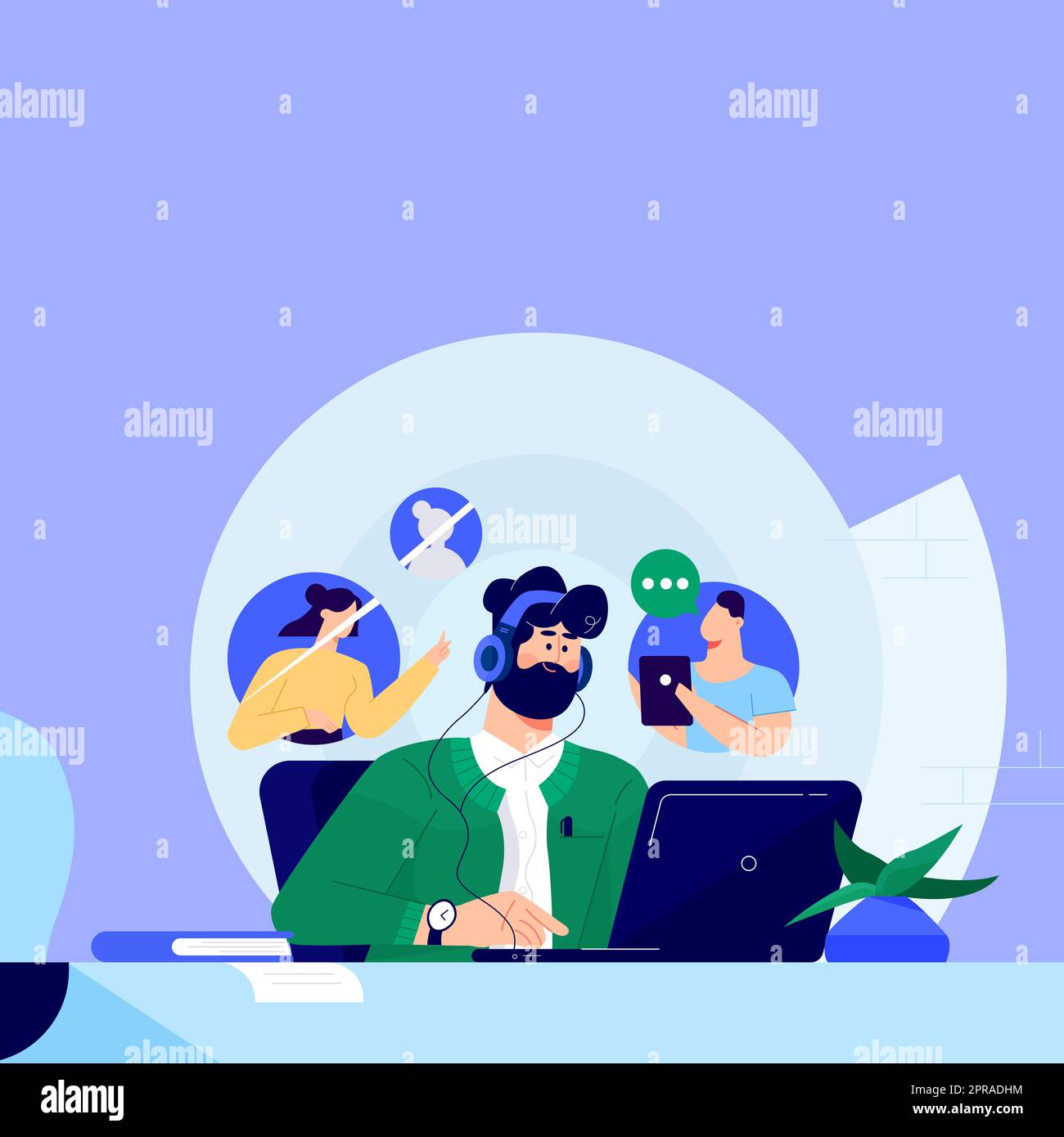 Colleagues Using Technology Having Online Meeting Discussing Future ...