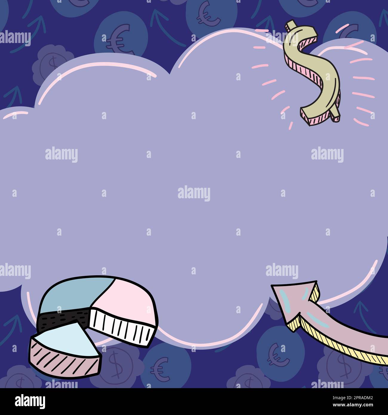 Illustration Pop-Up Cloud With Dollar Sign, Graphics And Arrows. Cash ...