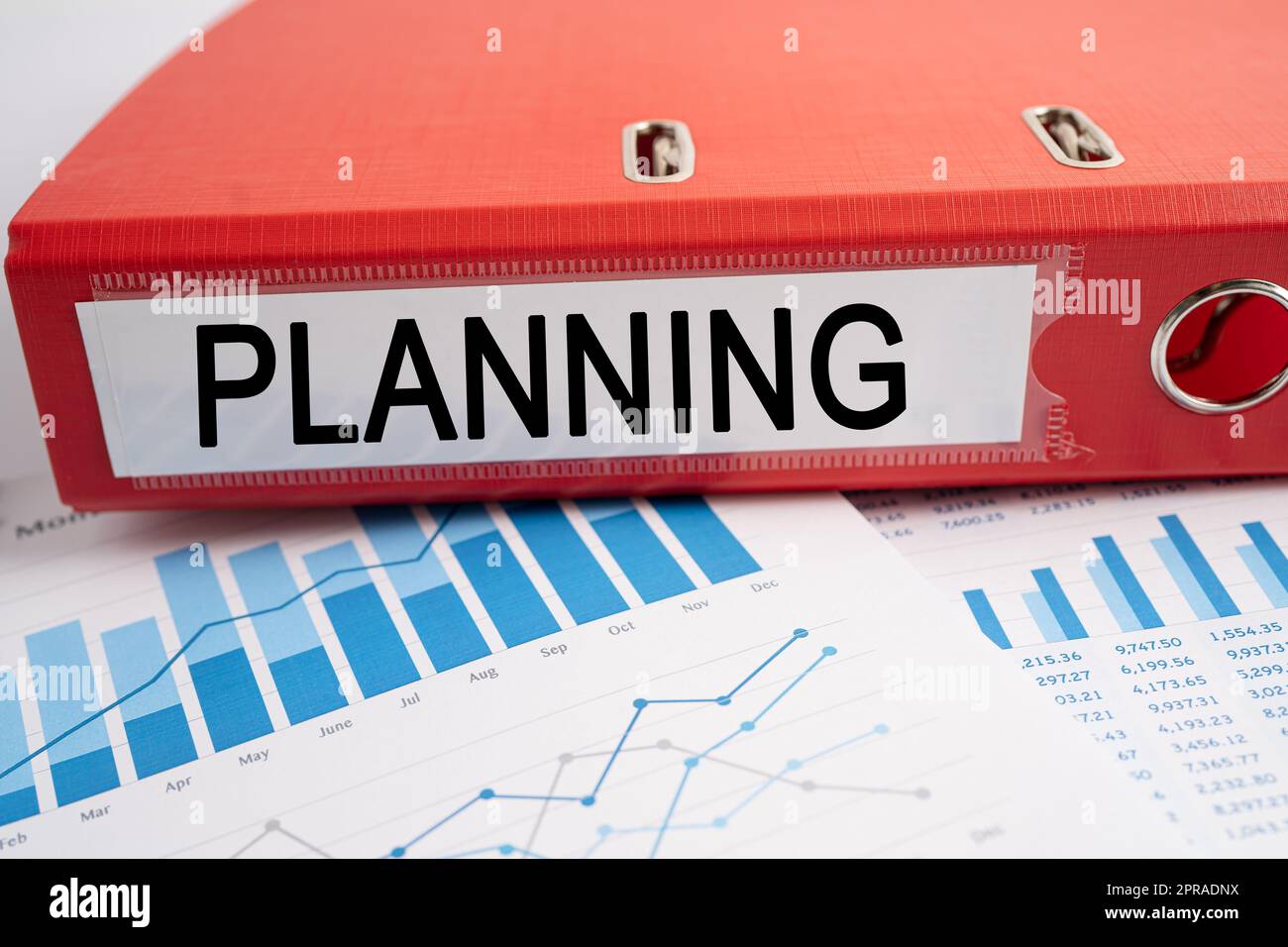 Planning. Binder data finance report business with graph analysis in ...