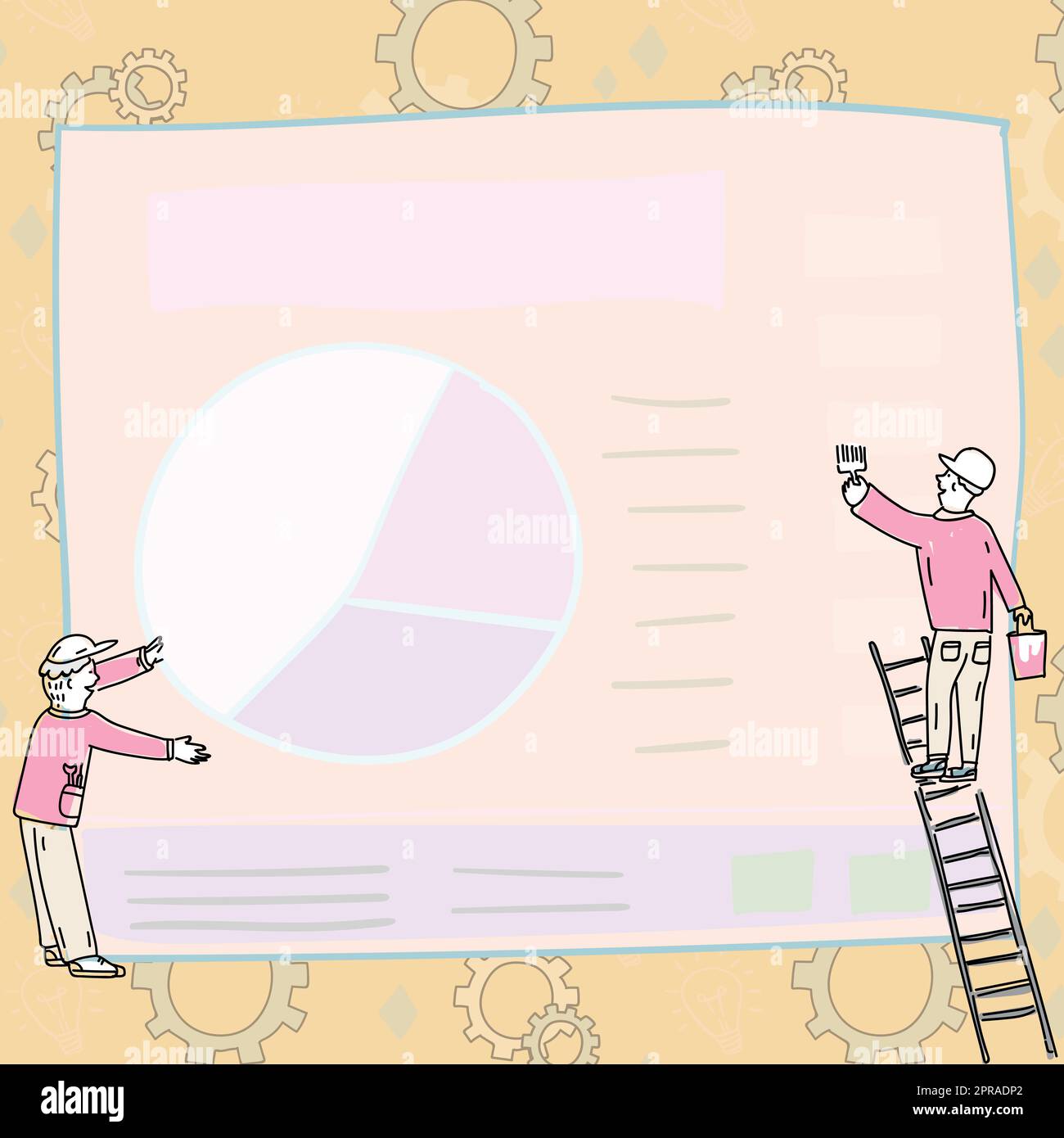 Colegues Drawing Standing To Extension Stairs Installing Blank Poster ...