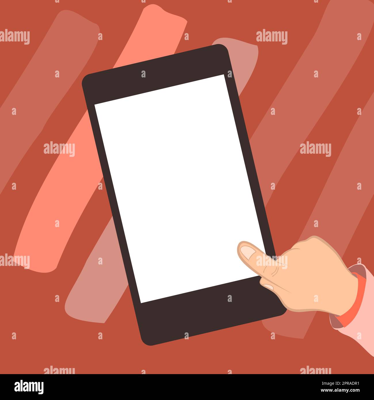 One Finger Pointing Important Information On Phone Screen. Hand ...