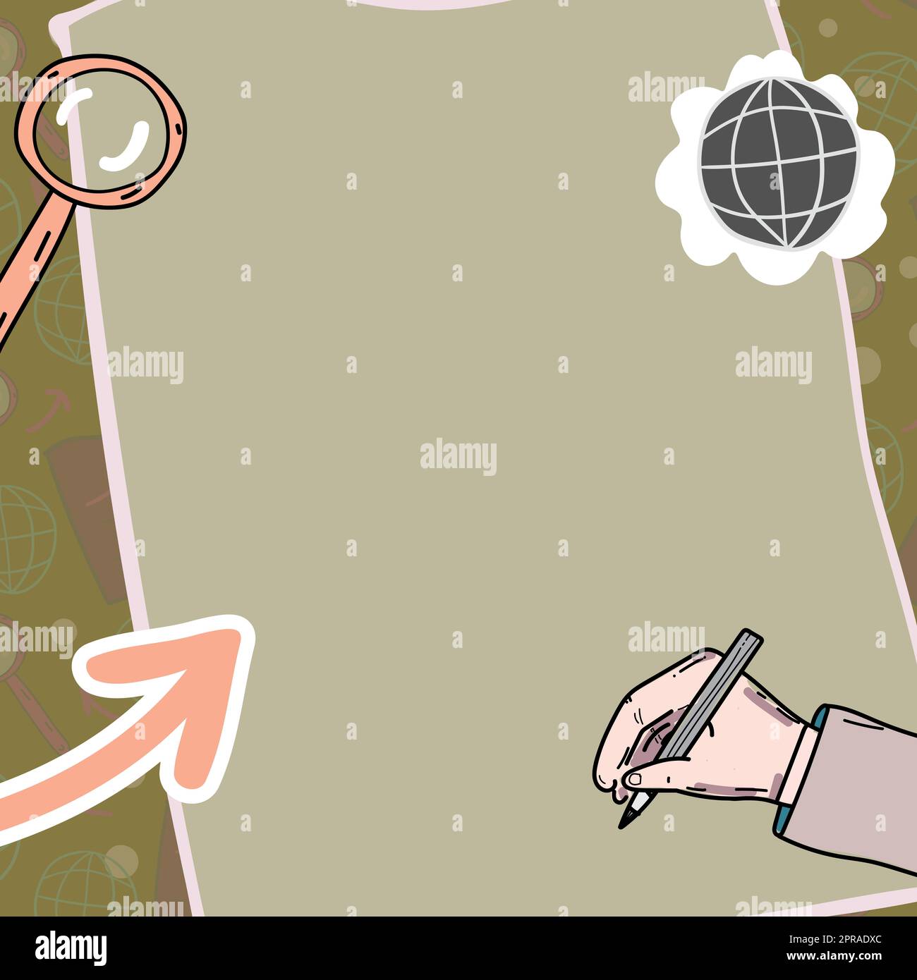 Handwriting On A Blank Sheet With Magnifying Lens, Upward Arrows And ...