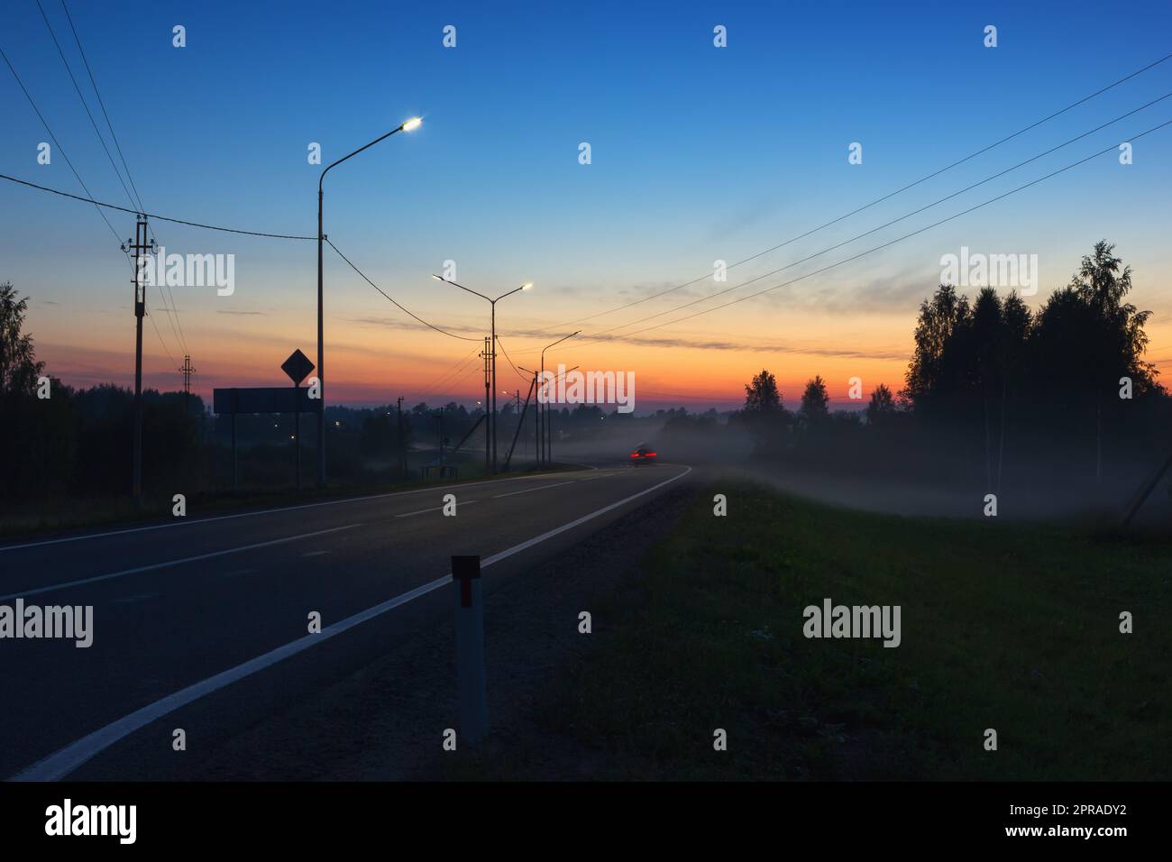 Road Nighttime Sunset