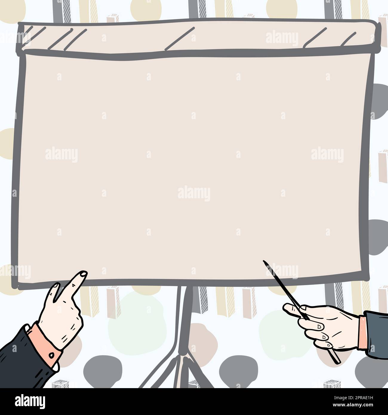 Businessman Pointing Finger Empty Presentation Board Representing ...