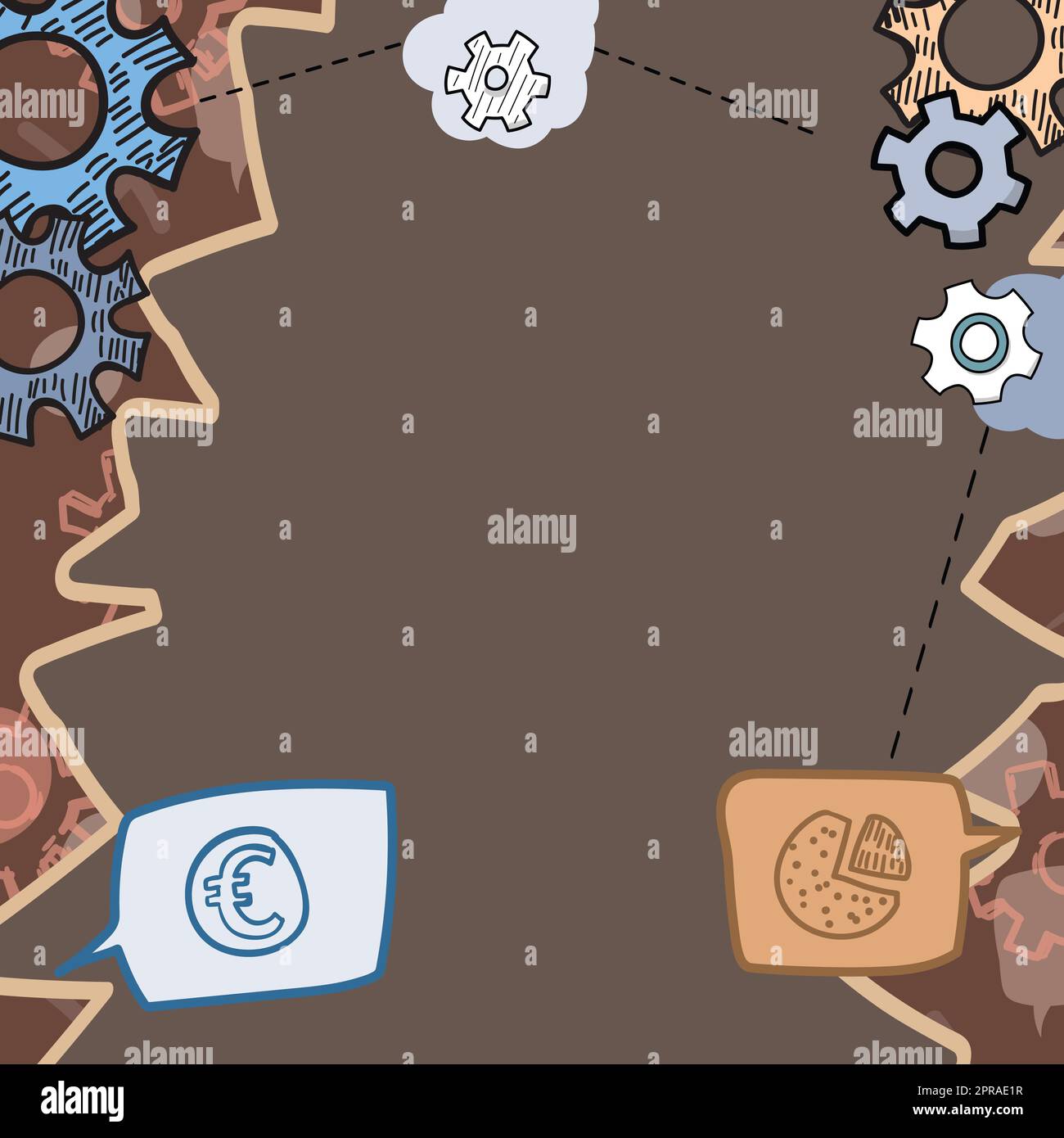 Illustration Of Mechanic Gears Connected To Each Other Performing Work ...