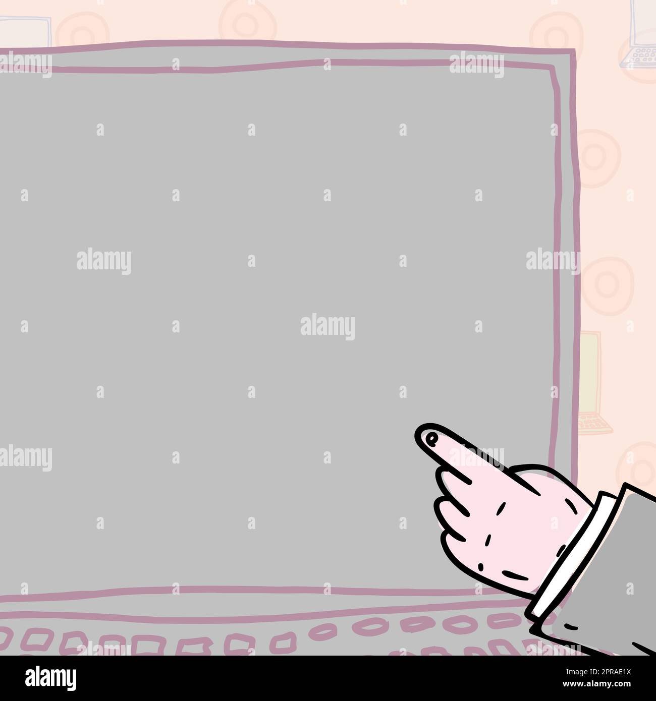 Hand Pointing Finger Mobile Device With Blank Screen Showing New ...