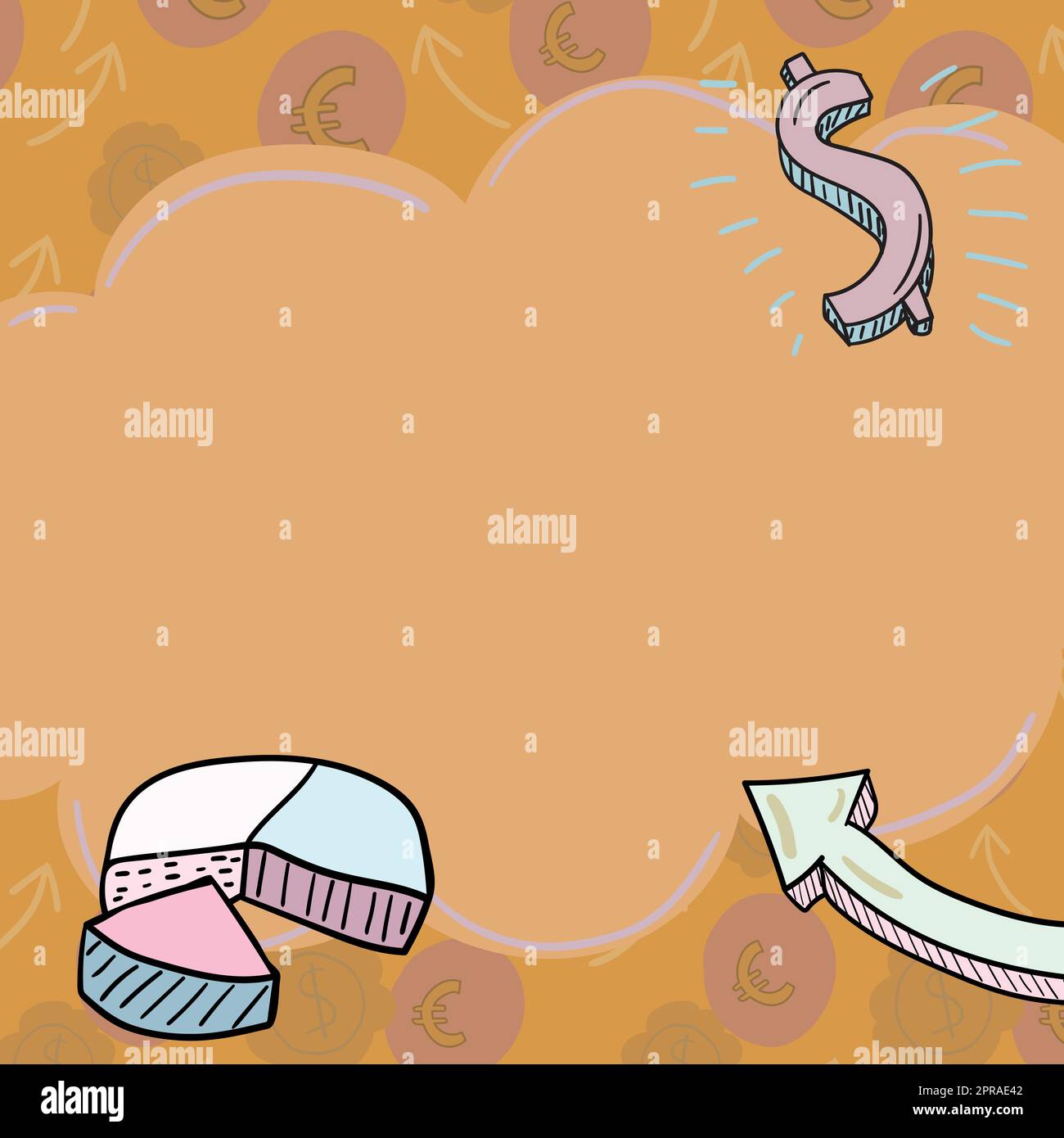 Illustration Pop-Up Cloud With Dollar Sign, Graphics And Arrows. Cash ...